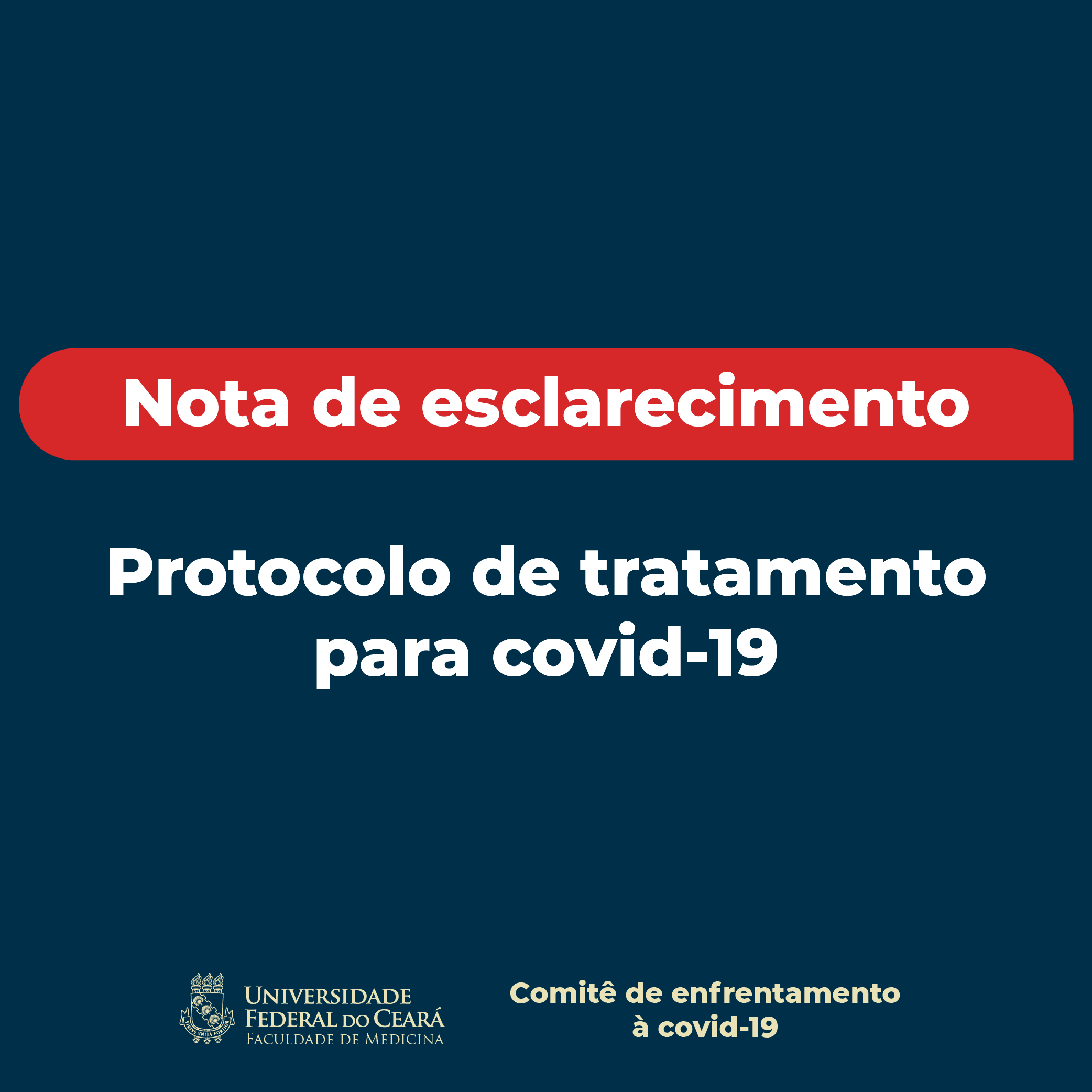 Nota sobre protocolo para tratamento da COVID-19 - Faculdade de Medicina